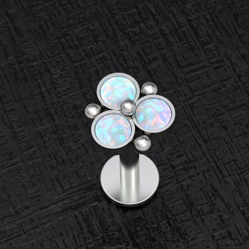 Opal Lip Labret Titanium, Medusa Piercing Implant Grade, Medusa Labret ...