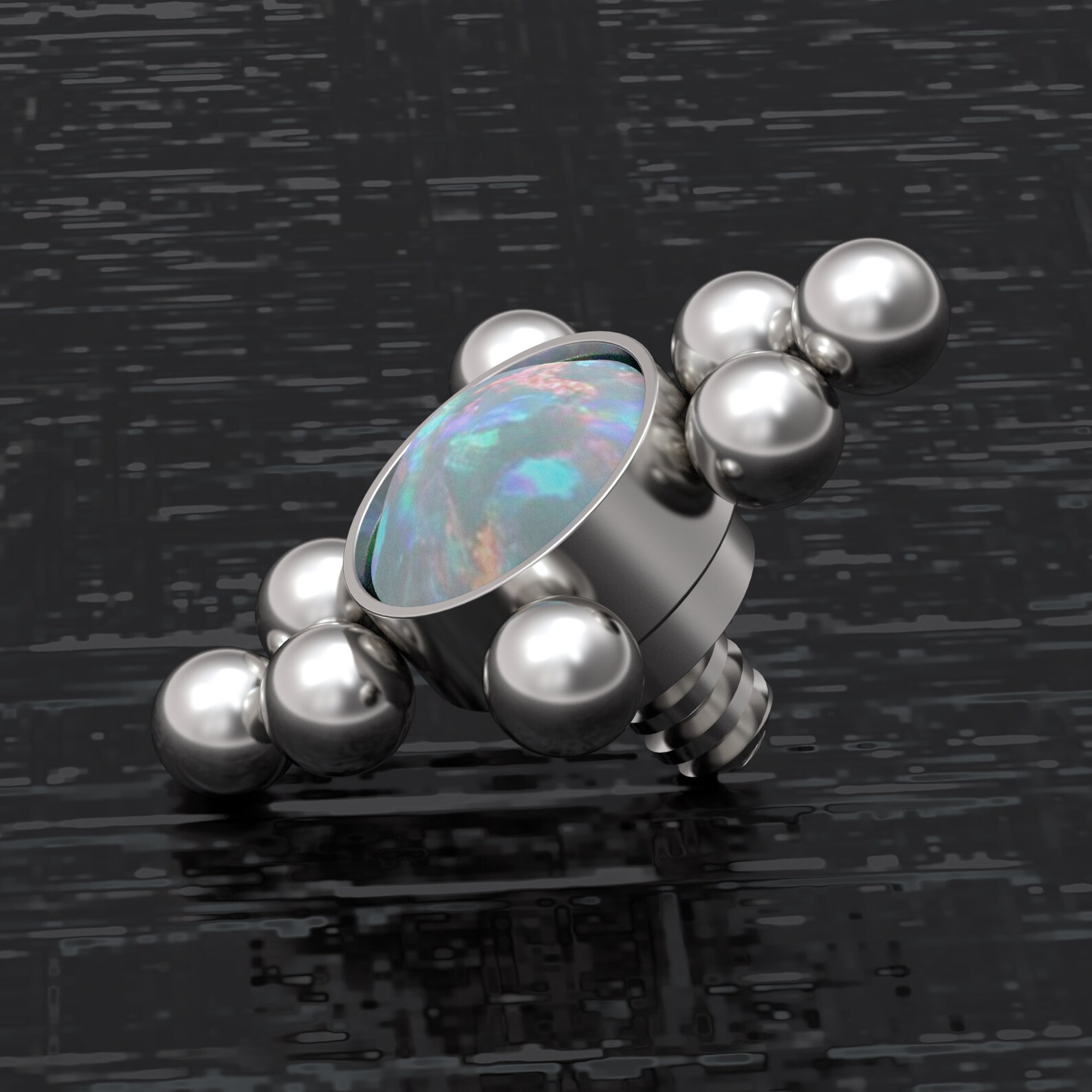 Opal Dermal Jewelry Surgical Steel, Dermal Top, Internally Threaded ...