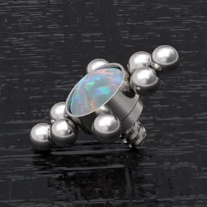 Opal Dermal Jewelry Surgical Steel, Dermal Top, Internally Threaded ...