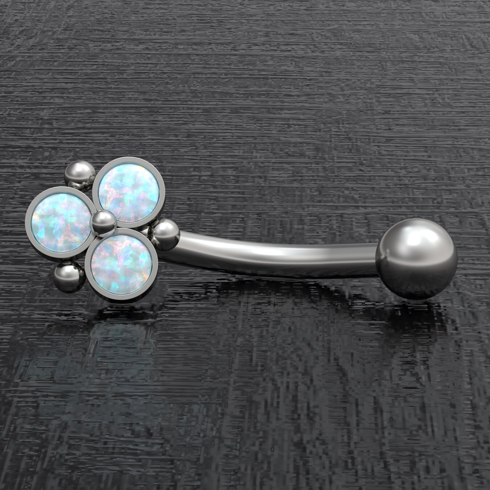 Opal Rook Piercing Titanium Rook Barbell Ring Implant Grade | Etsy