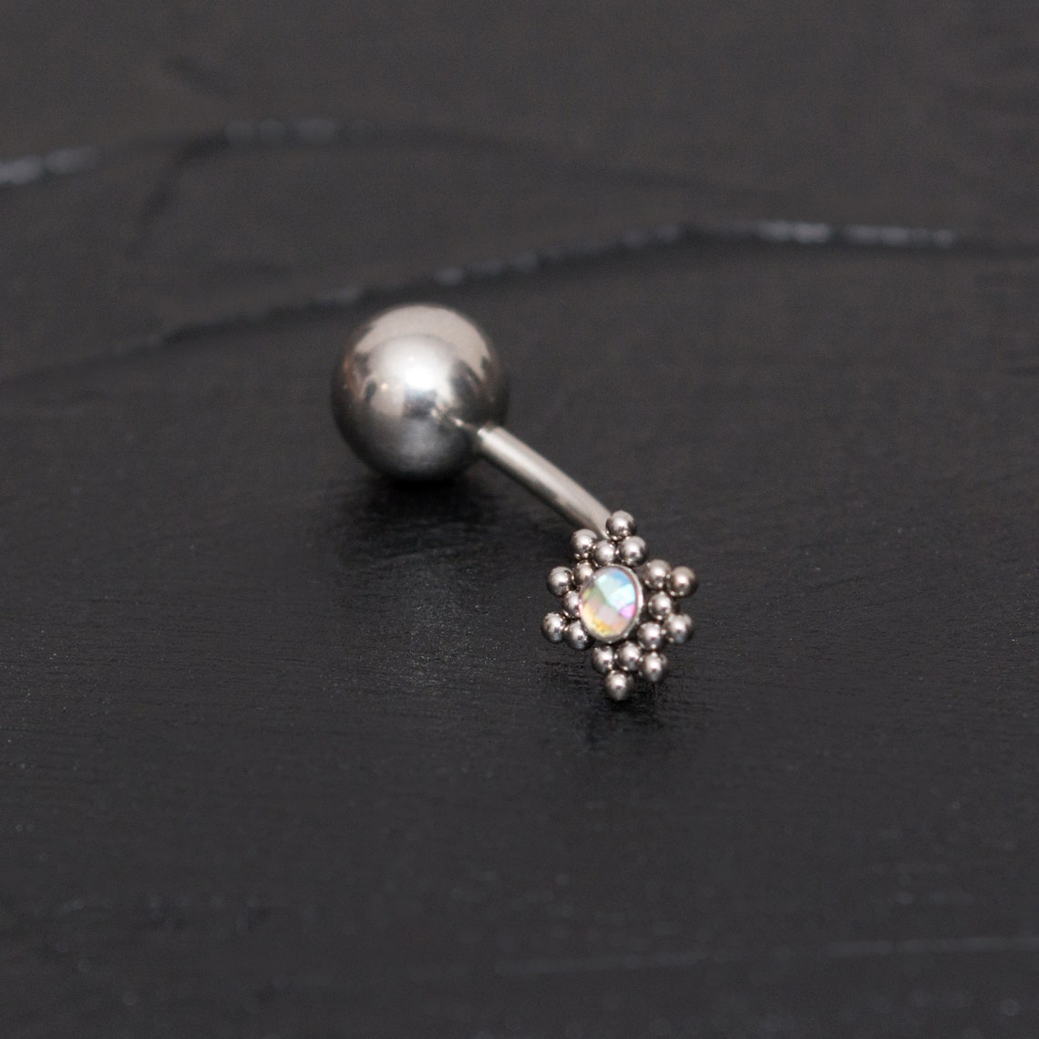 Titanium Belly Button Ring CZ, Implant Grade Navel Ring, Belly Bar ...