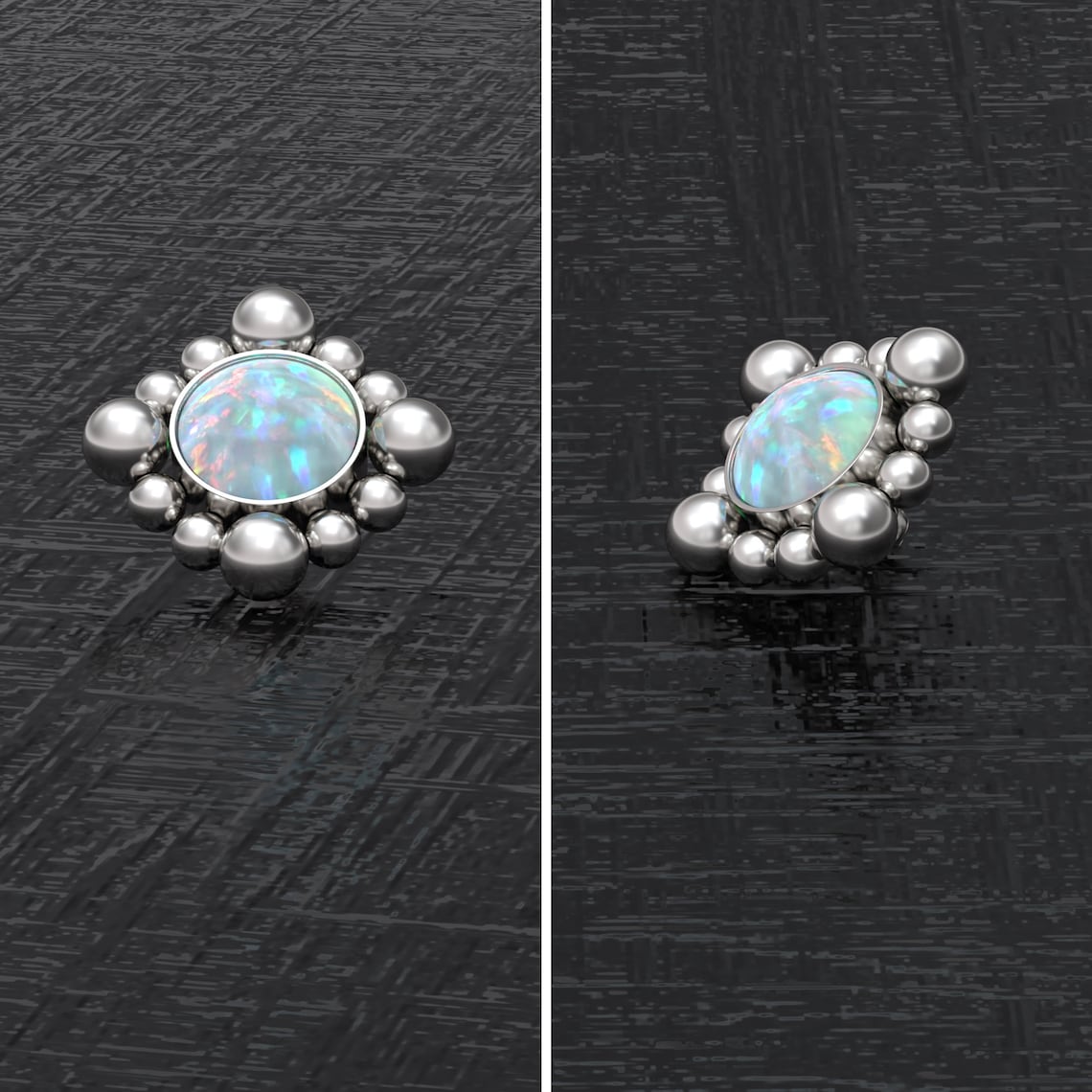 Opal Dermal Jewelry Surgical Steel Dermal Piercing 16g 14g - Etsy