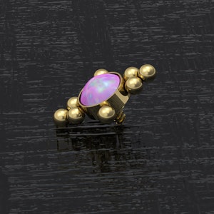 Internally Threaded Dermal Top Surgical Steel, Opal Dermal Piercing 16g ...