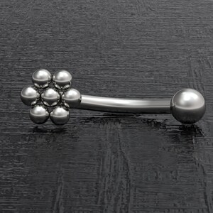 Eyebrow Jewelry Implant Grade Titanium, Rook Piercing, Curved Barbell ...