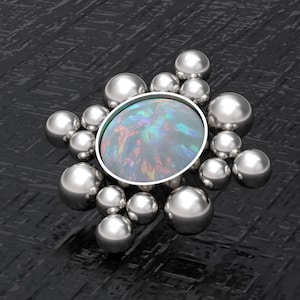 Opal Dermal Piercing Surgical Steel, Dermal Top, Internally Threaded ...