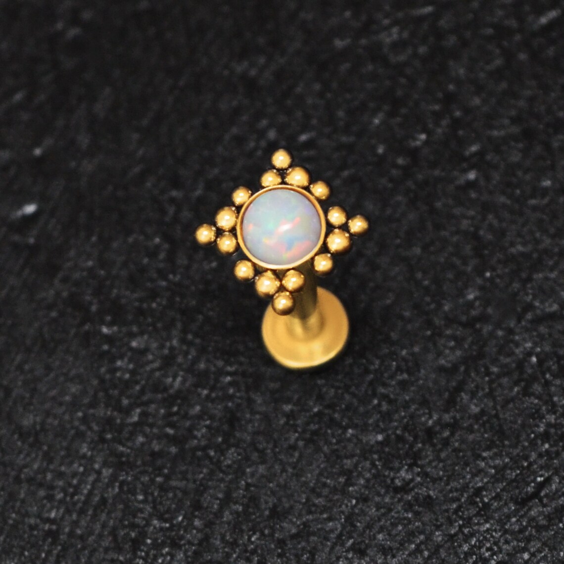 Surgical Steel Medusa Lip Piercing Opal Lip Jewelry Monroe | Etsy