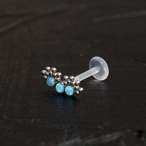 Bioflex Cartilage Curved Earring Opal, Helix Earring, Cartilage Stud ...