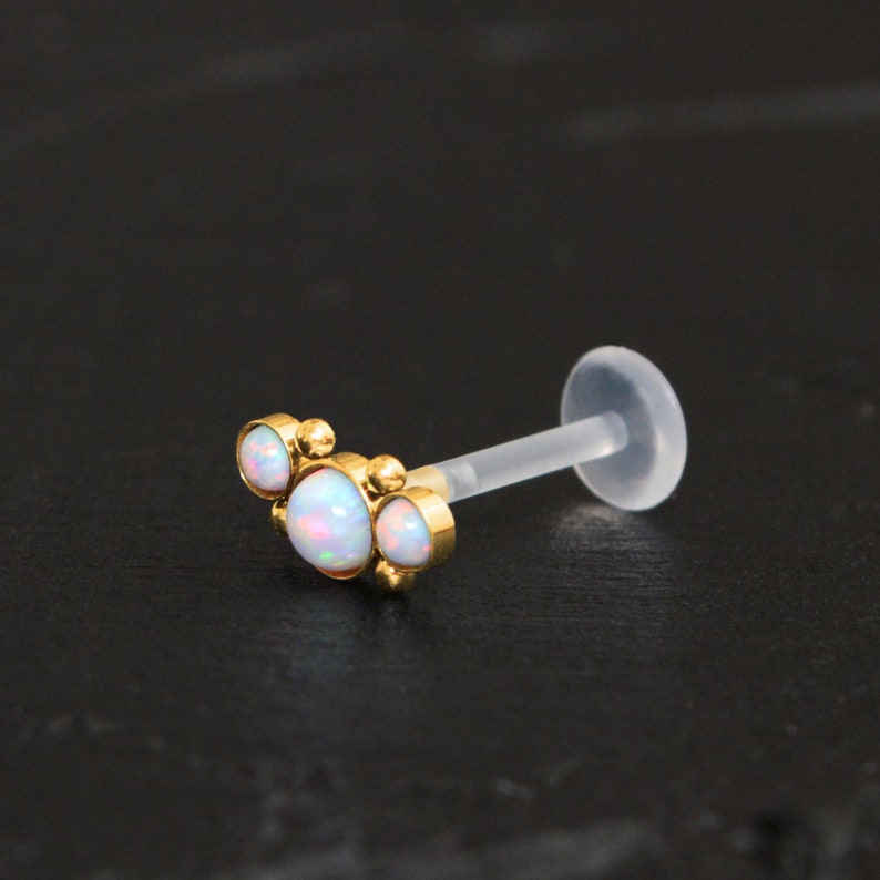 Cartilage Curved Bar Earring Bioflex Opal Helix Curved - Etsy