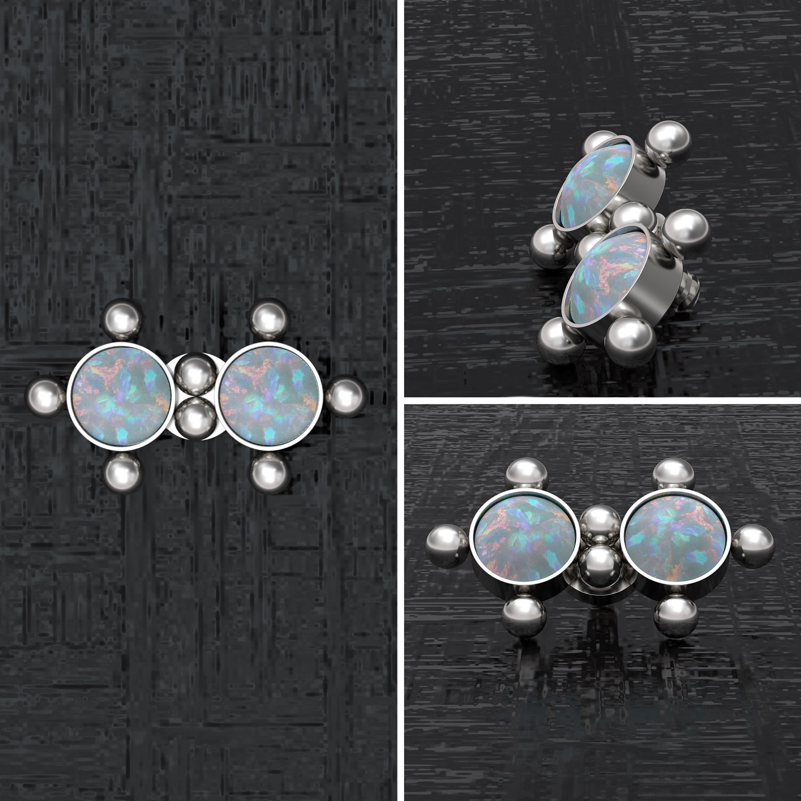 Surgical Steel Dermal Piercing Opal Dermal Jewelry - Etsy