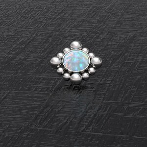 Opal Dermal Jewelry Surgical Steel, Dermal Piercing 16g 14g, Internally ...