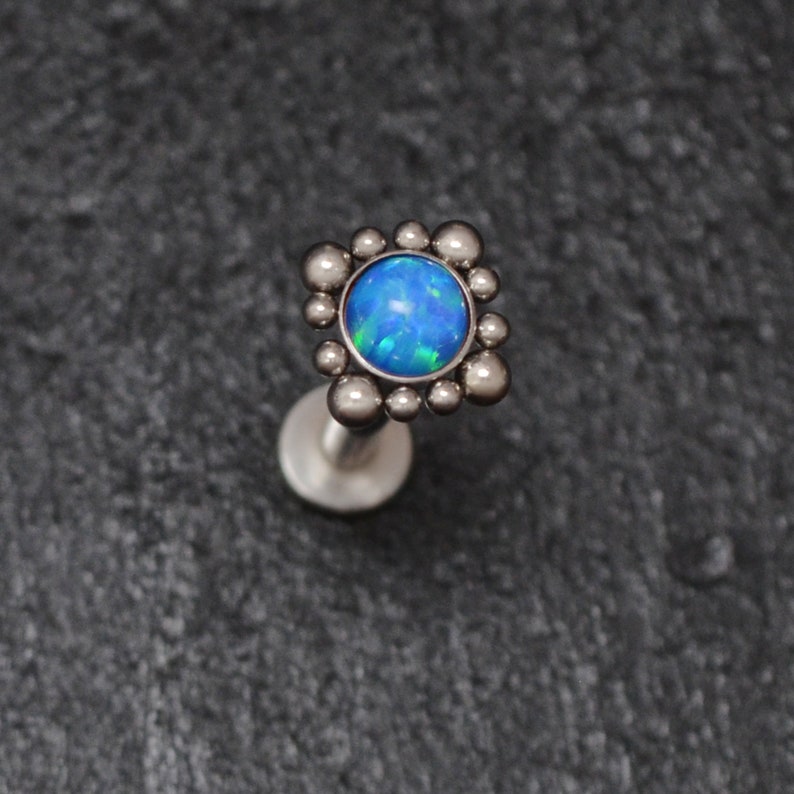 Medusa Lip Ring Titanium Opal Lip Jewelry 16g Monroe - Etsy