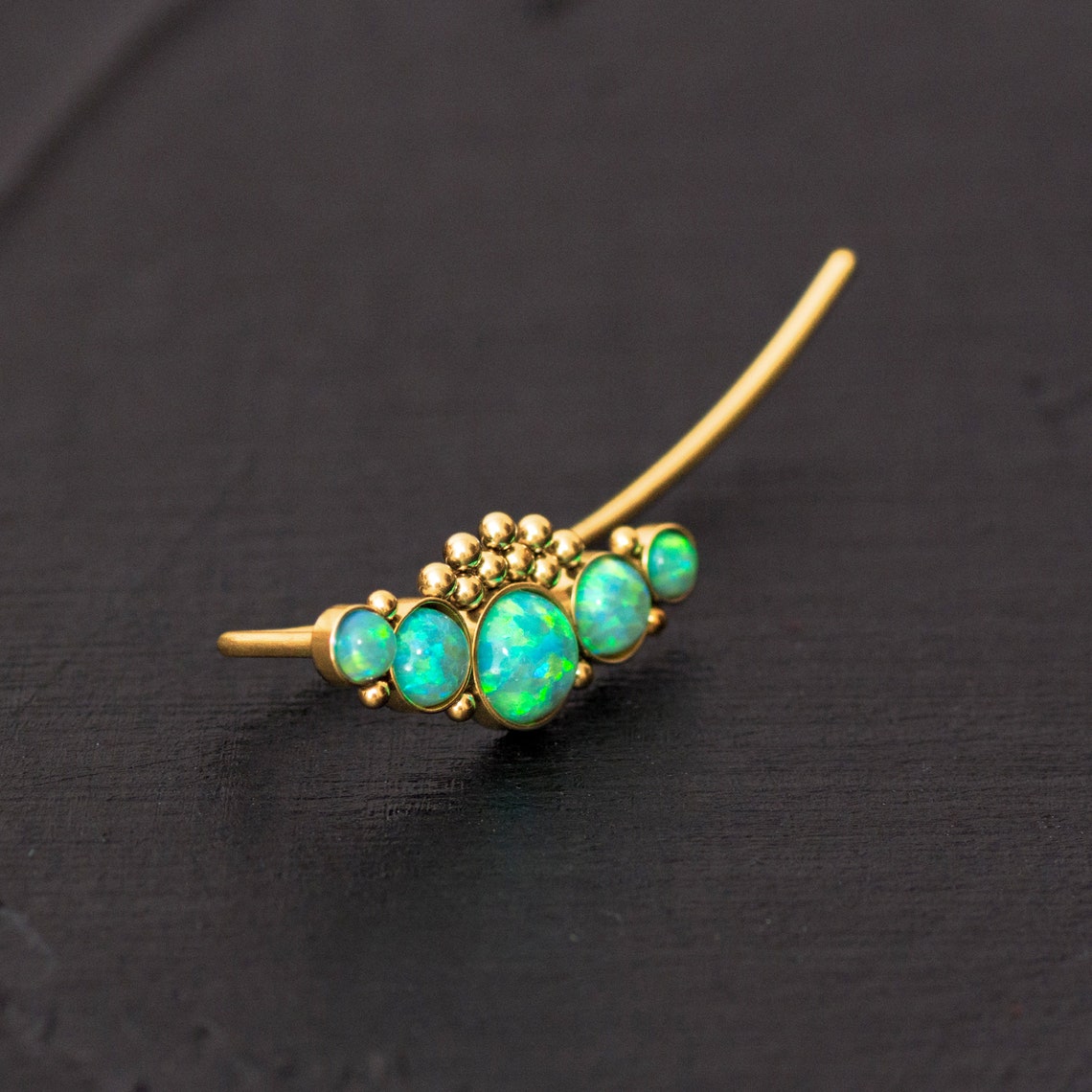 Up the Ear Earrings Surgical Steel Opal Ear Climber Earrings | Etsy