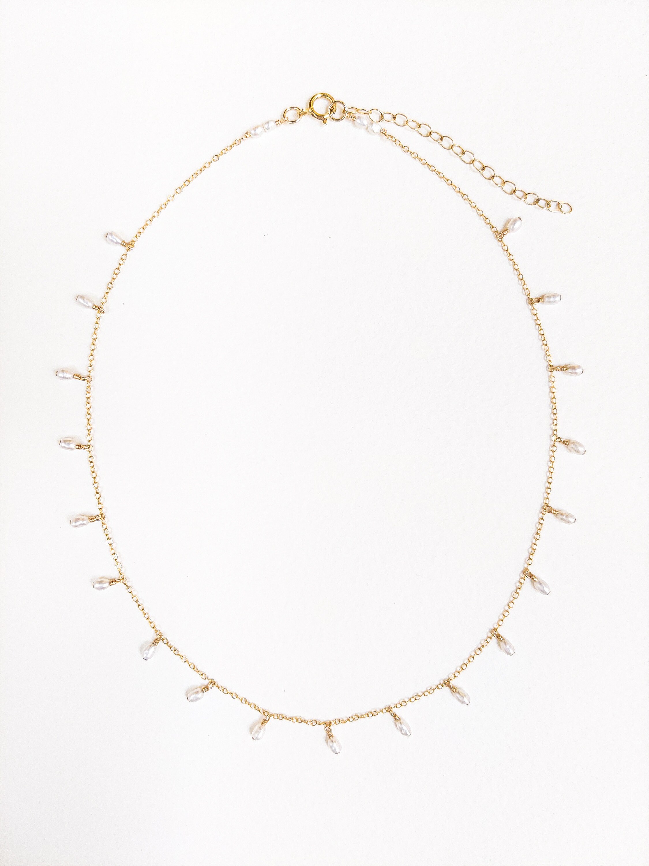 Dainty Pearl Drop Necklace, Mini Pearl Dangle Necklace, Real Pearl ...