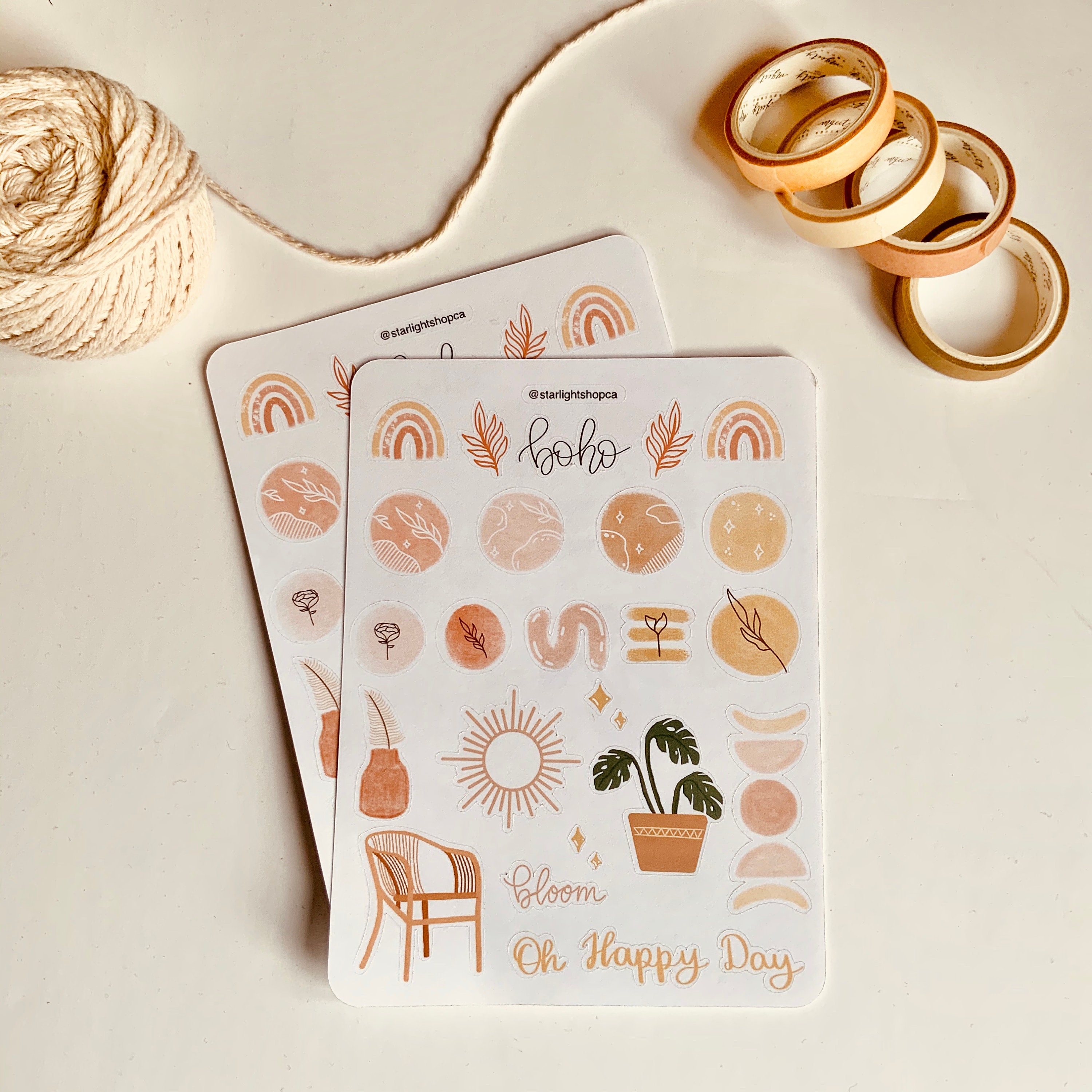 Boho Bujo Sticker Sheet Boho Art Botanical Art Abstract - Etsy