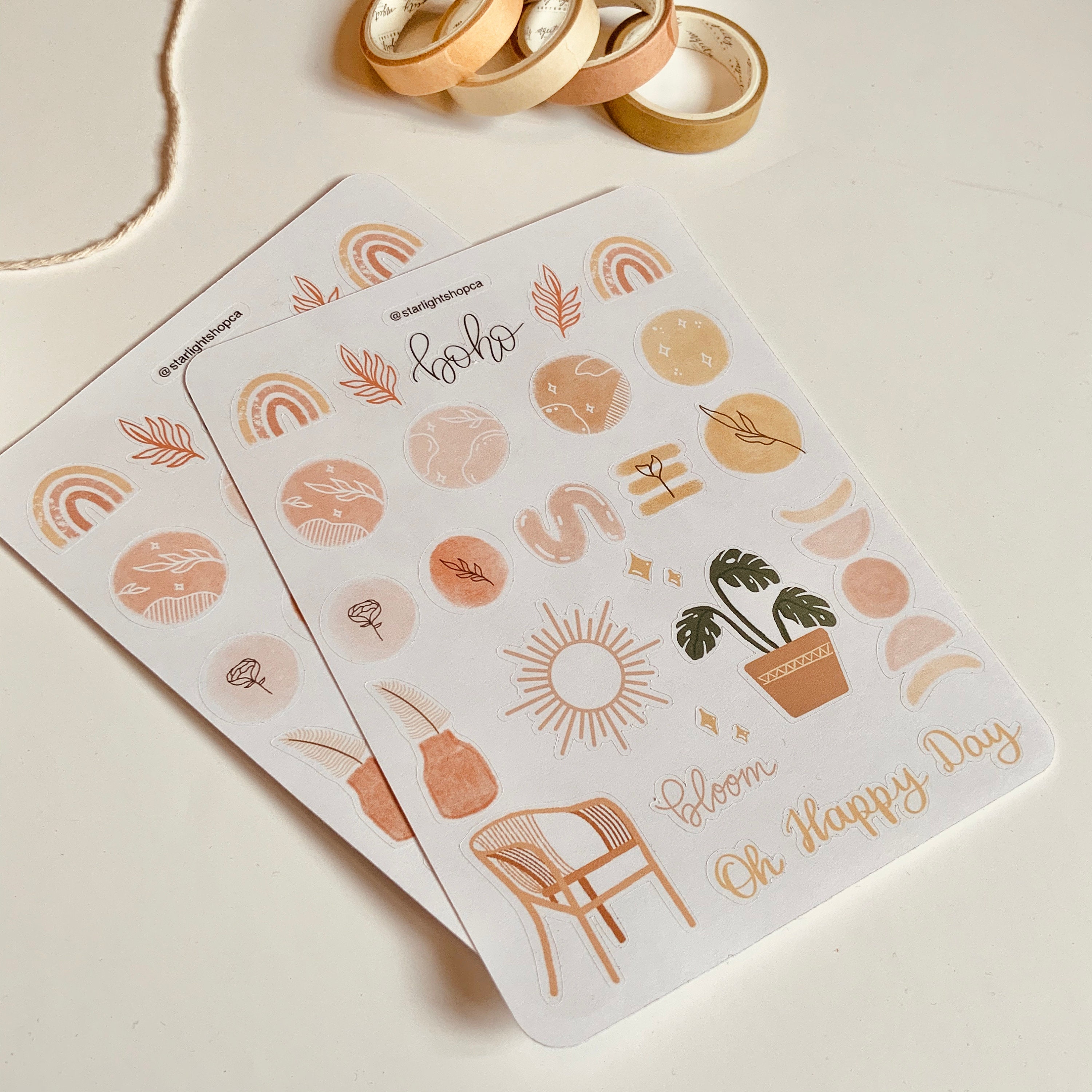 Boho Bujo Sticker Sheet Boho Art Botanical Art Abstract - Etsy