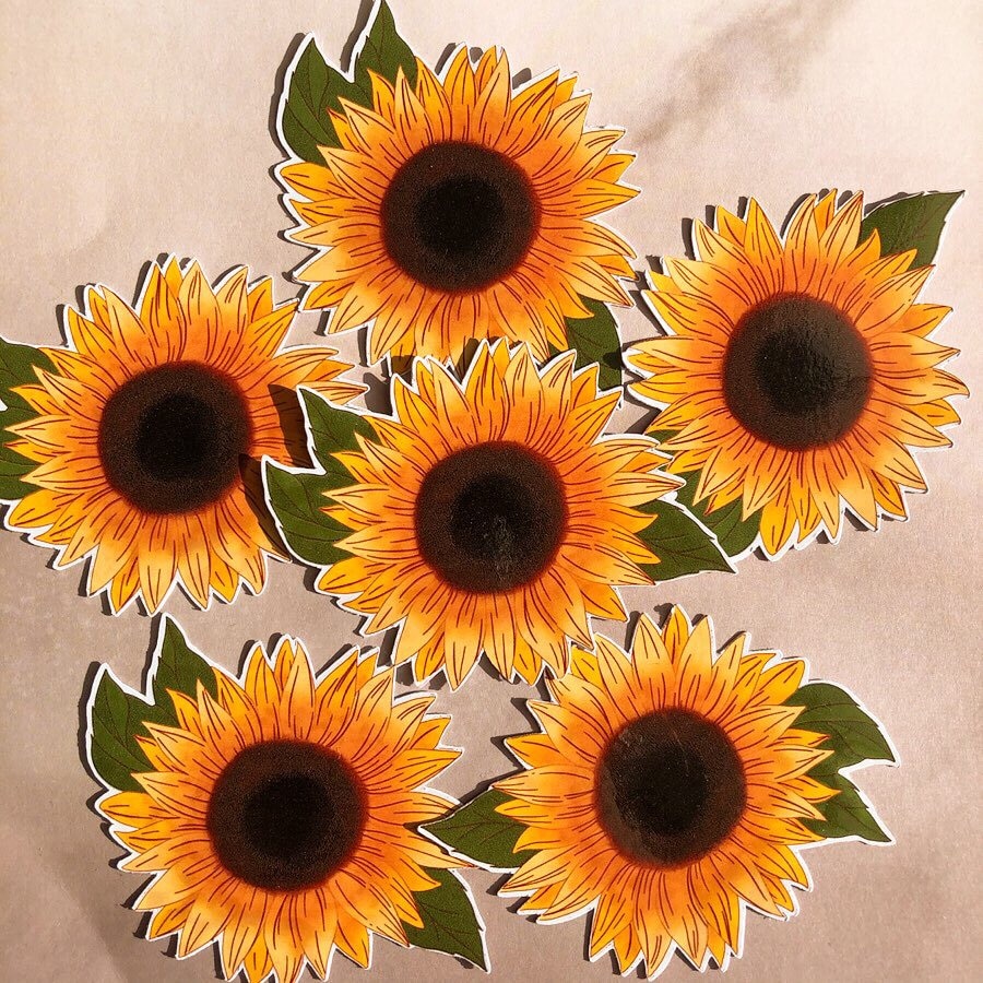 Sunflower Sticker - Sunflower Laptop Stickerssunflower Floral Vinyl ...