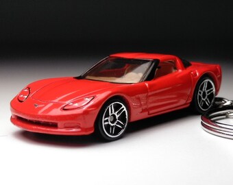 Laser Engraved Leather CHEVY CORVETTE Keychain - Etsy