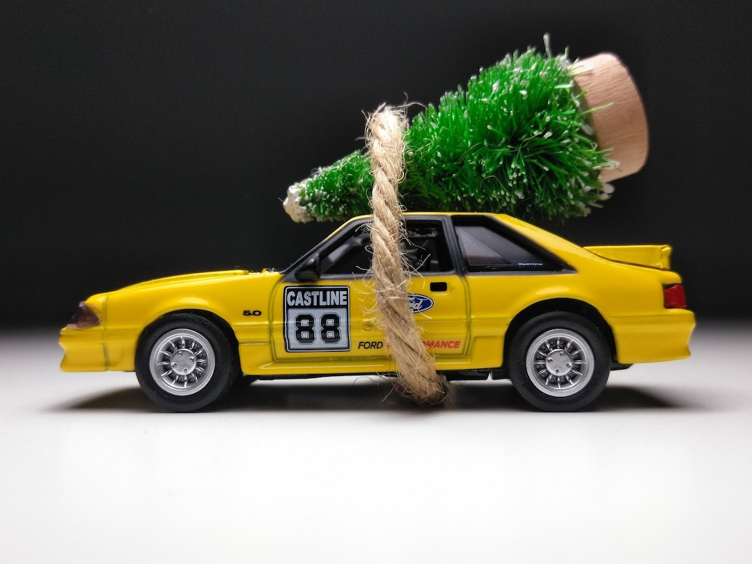 Ford Mustang Carrying Christmas Tree, Car Christmas Ornament - Etsy