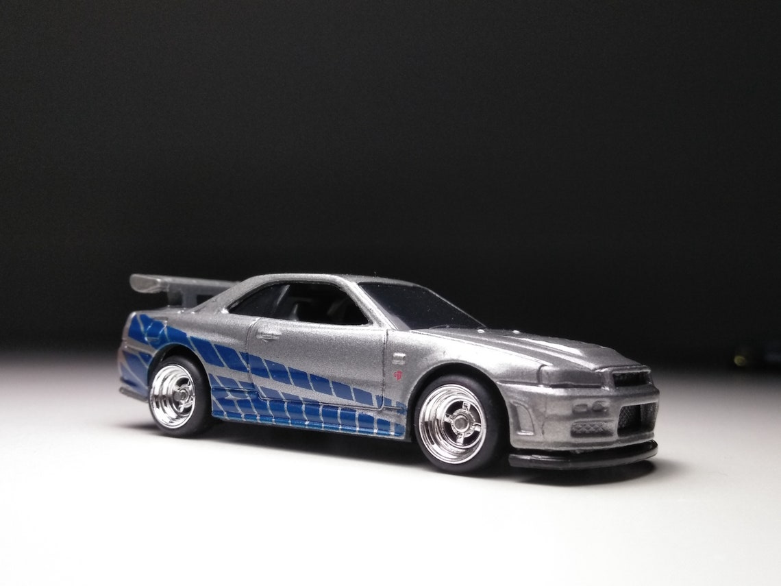 Nissan Skyline R34 Hot Wheels custom Real Rubber Tires - Etsy