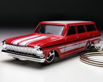 64 Chevy Nova Wagon Hot Wheels Die-cast Metal Keychain Upcycled ...
