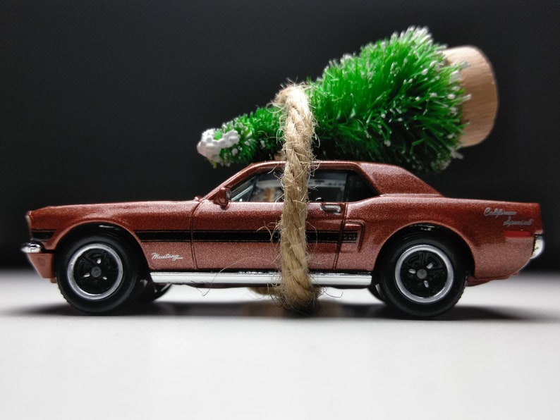 1968 Ford Mustang Carrying Christmas Tree Car Christmas - Etsy