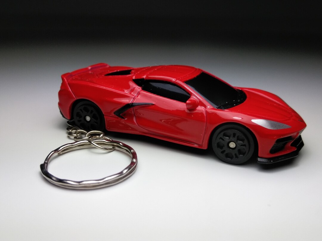Corvette C8 Red Keychain - Etsy