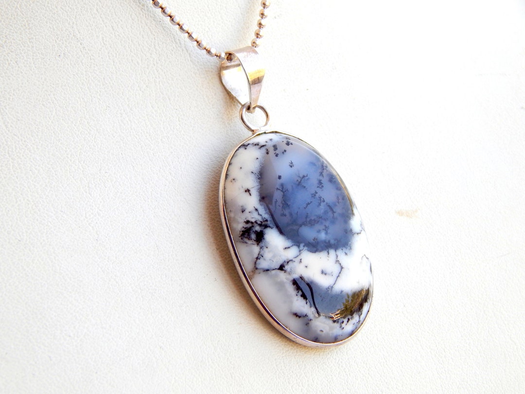 Pendentif opale dendrite naturelle, pendentif diamant opale, collier ...