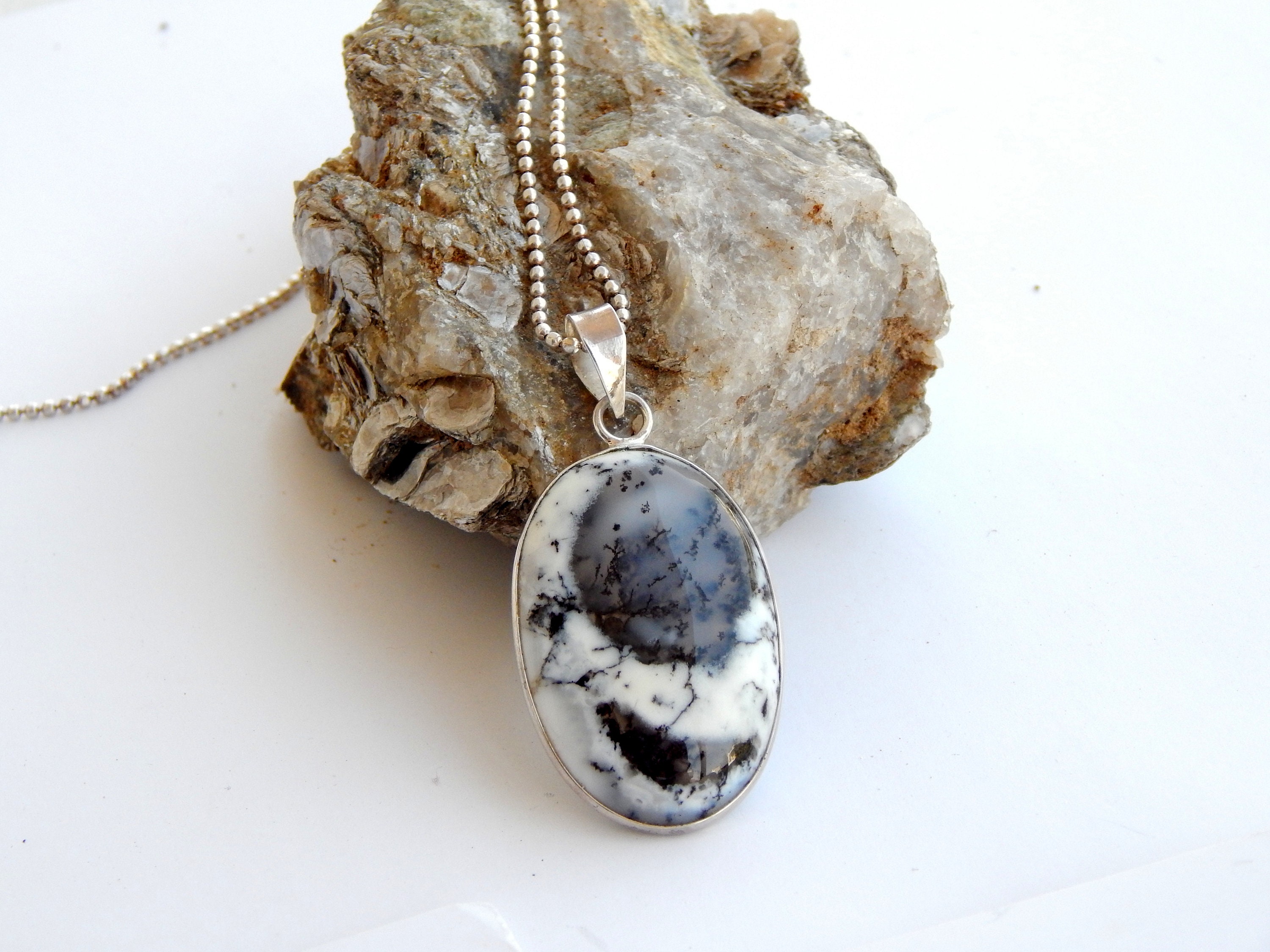 Pendentif opale dendrite naturelle pendentif diamant opale - Etsy France