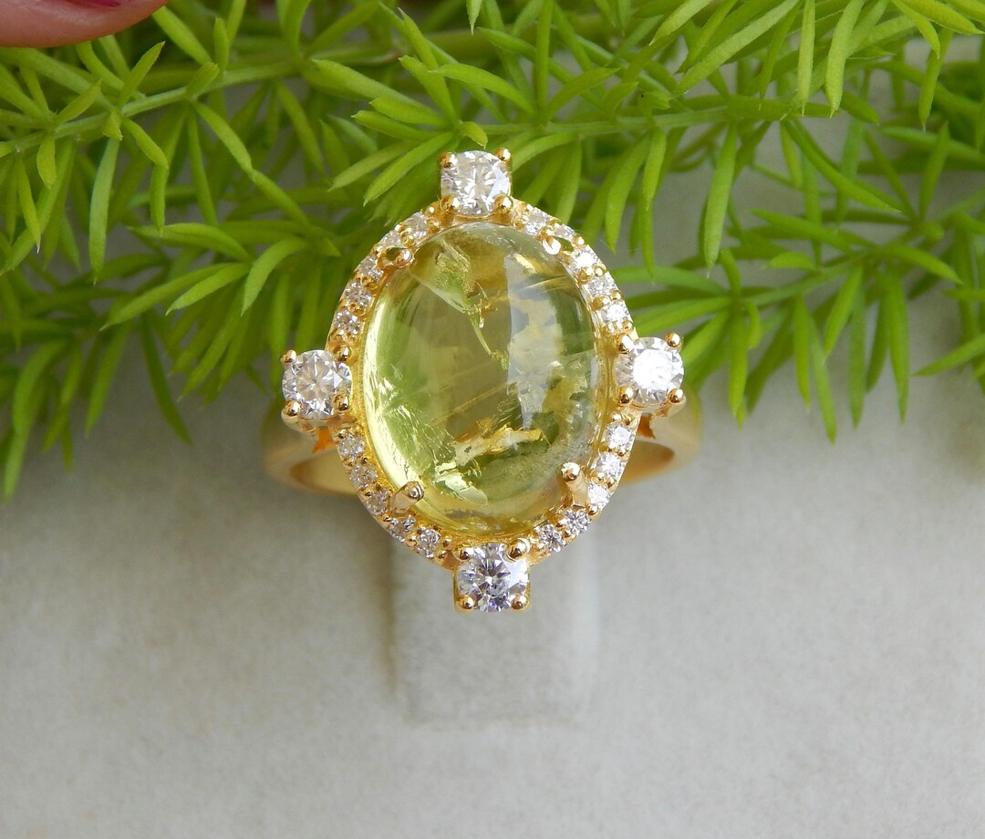 Certified Heliodor Ring Sterling Silver Solitaire, Genuine Real Natural ...