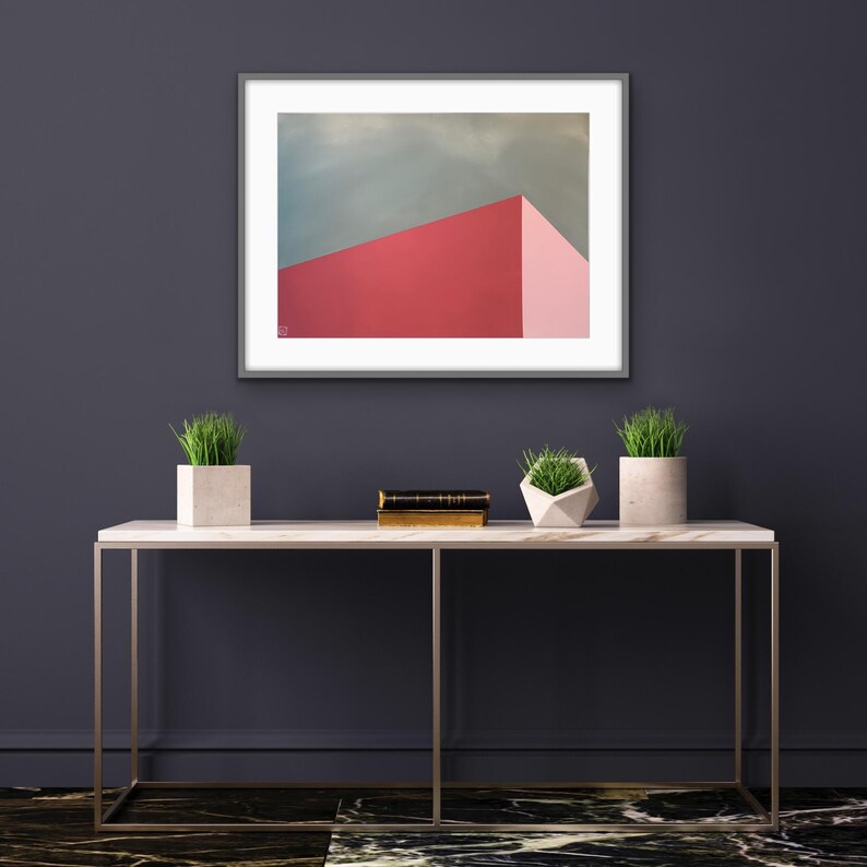 Minimalist Wall Art Original Painting Geometric Abstract City Urban ...