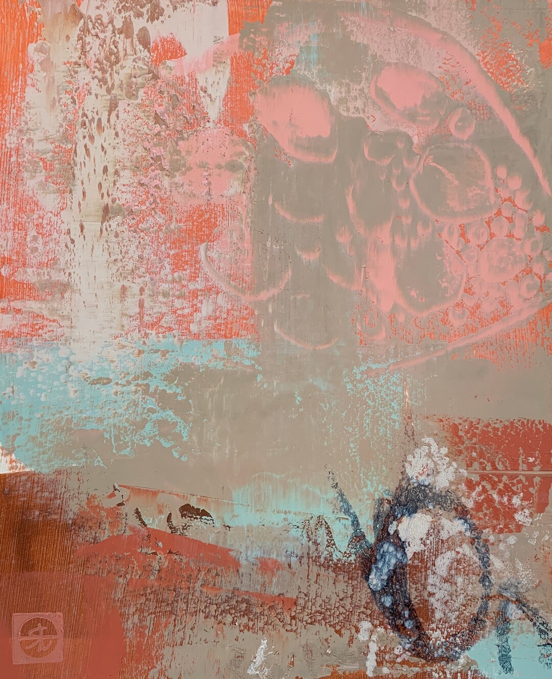 Original Oil Painting Oil and Cold Wax Abstract Painting on Paper ...