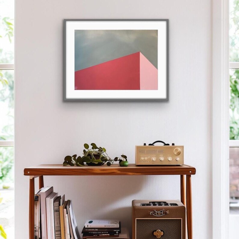 Minimalist Wall Art Original Painting Geometric Abstract City Urban ...