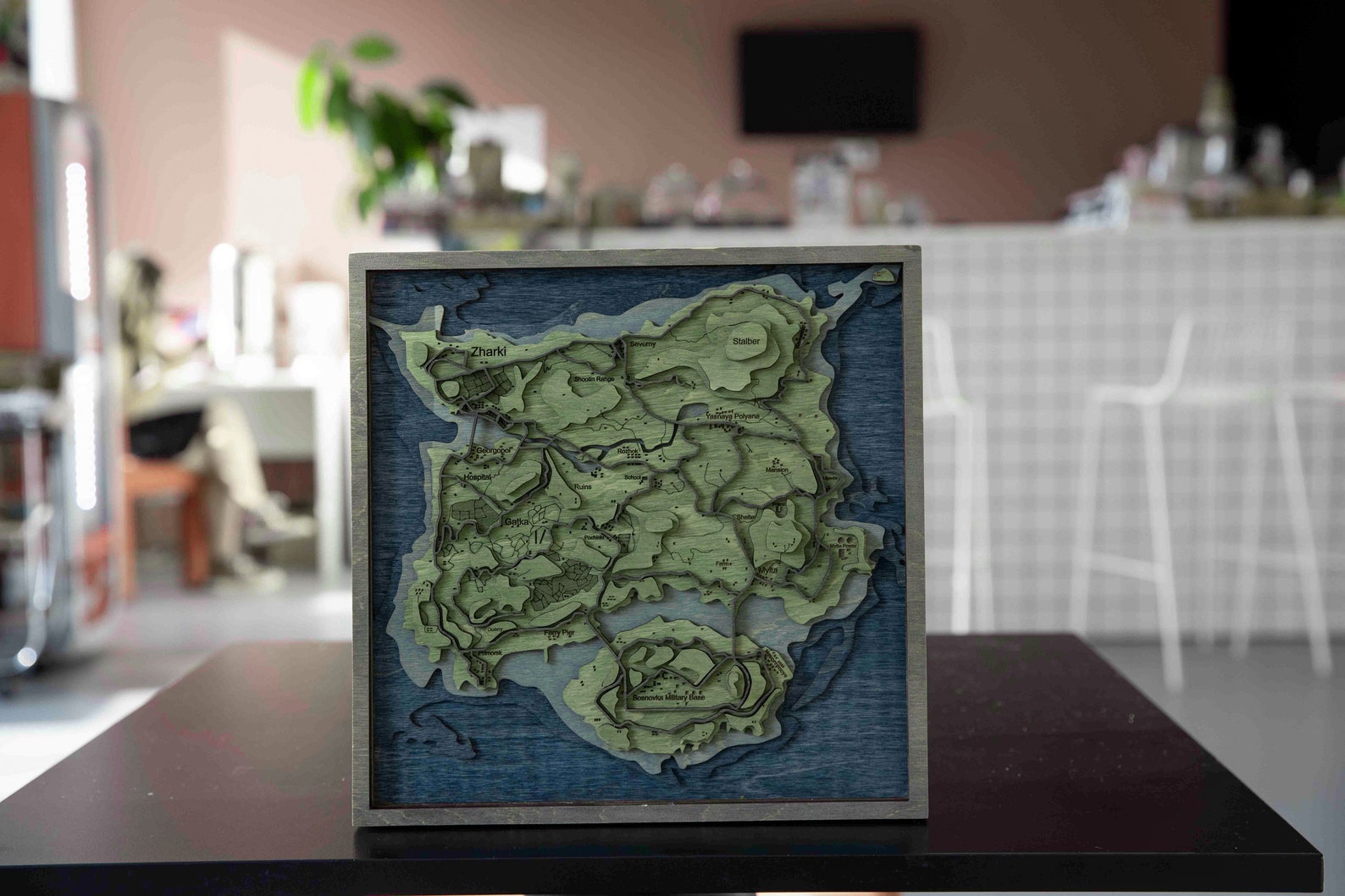 Erangel Handmade Map, Gamer's Gift, Wall Decor, Fan Art, Pubg, 3D Game ...