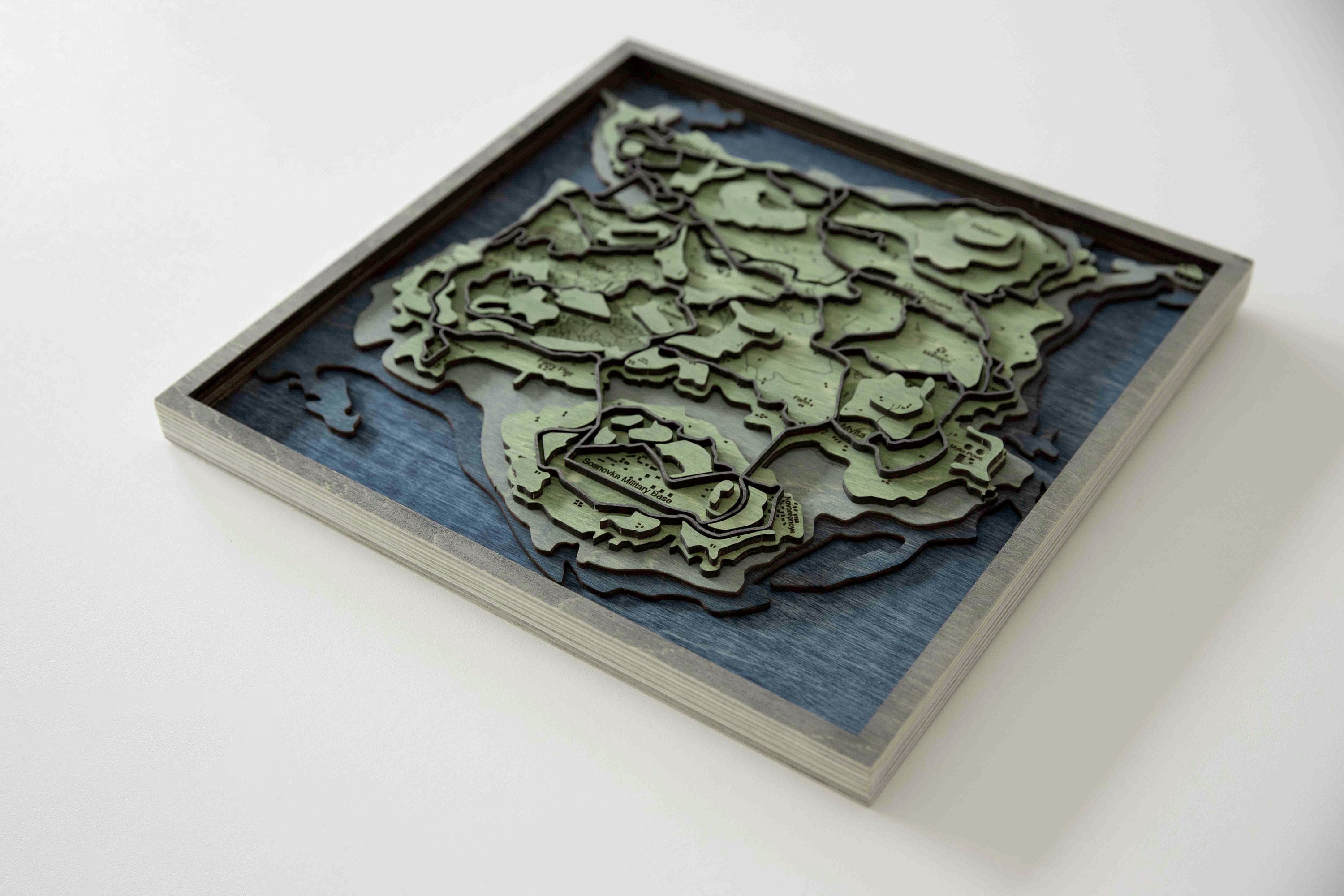 Erangel Handmade Map, Gamer's Gift, Wall Decor, Fan Art, Pubg, 3D Game ...