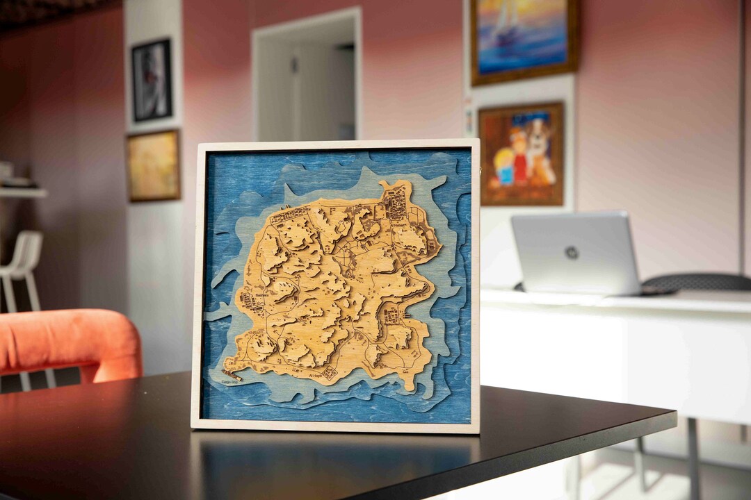 PUBG Karakin Map, Wooden Game Wall Art, Battle Royale Room Decor, Gamer ...
