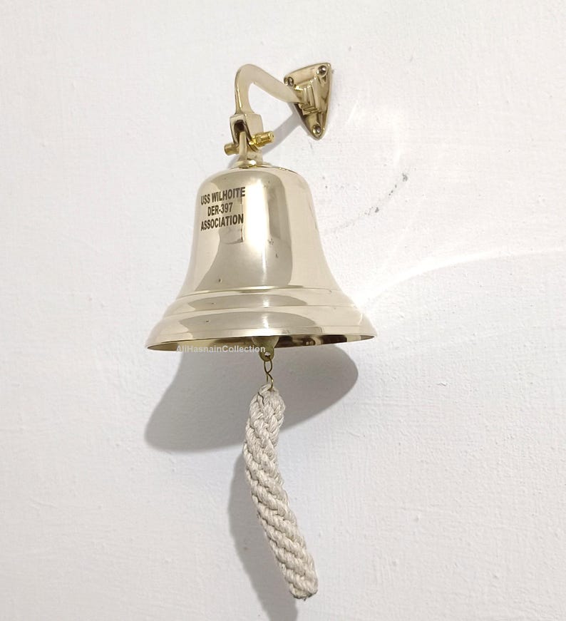 Personalized Brass Bell, Engraved School Wall Hanging Bell Indoor ...
