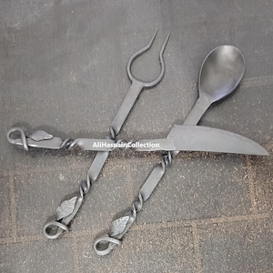 Viking Cutlery, Hand Forged Dinner Set, Rustic Kitchen, Kitchen ...