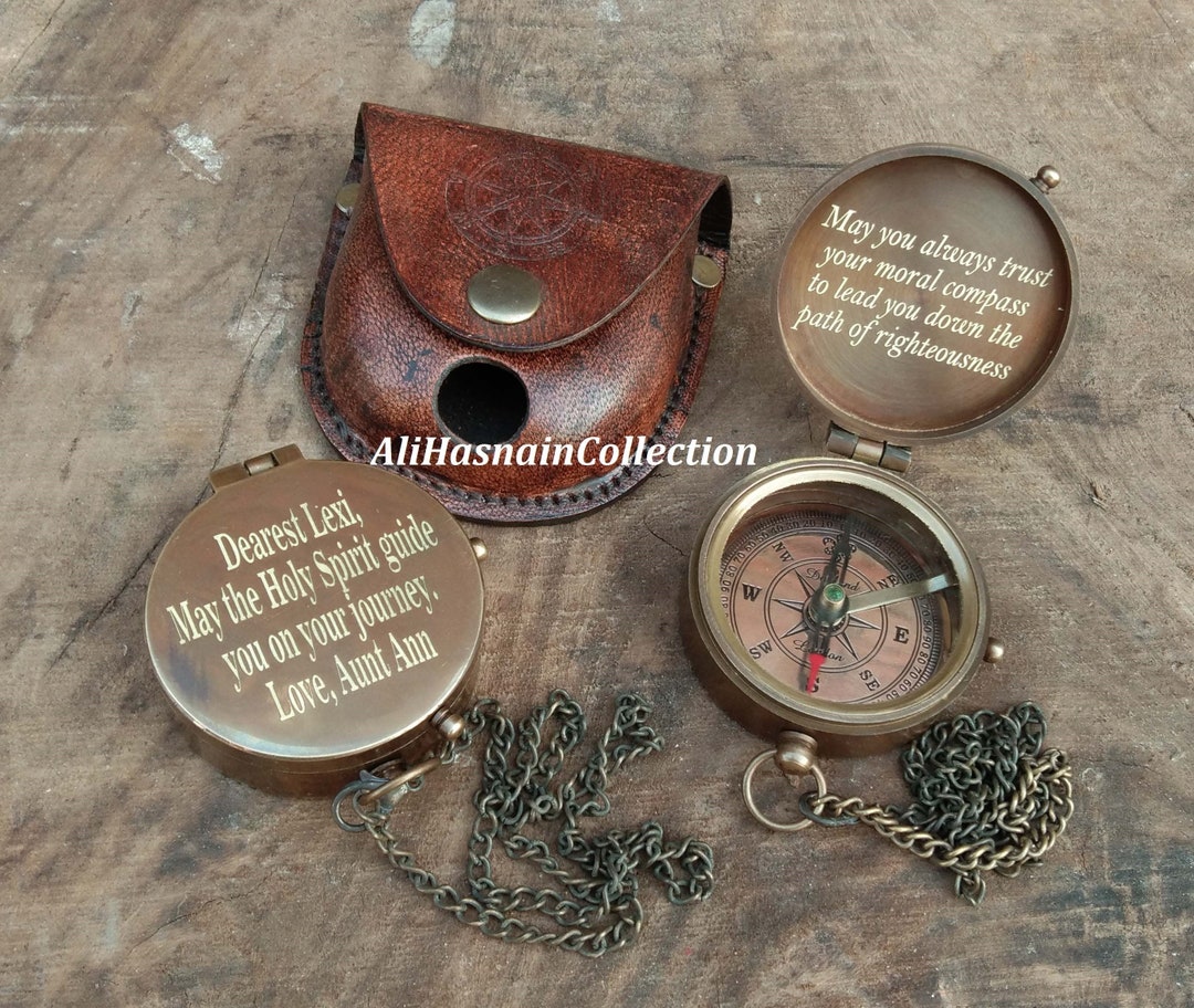 Personalized 8th Anniversary Gift Compass, Brass Handmade Compass, Gift ...