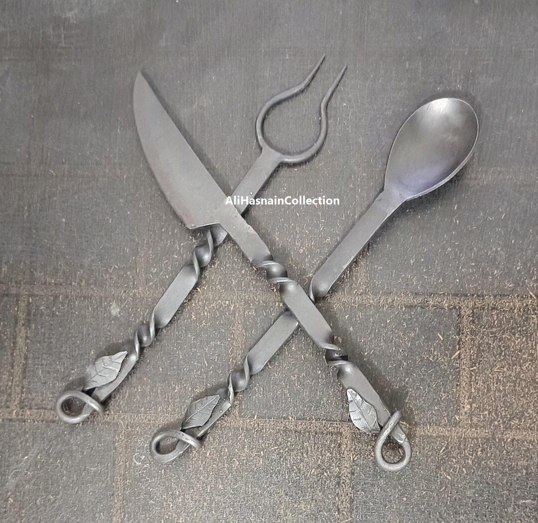 Hand Forged Dinner Set, Rustic Kitchen, Kitchen Accessories, Viking ...