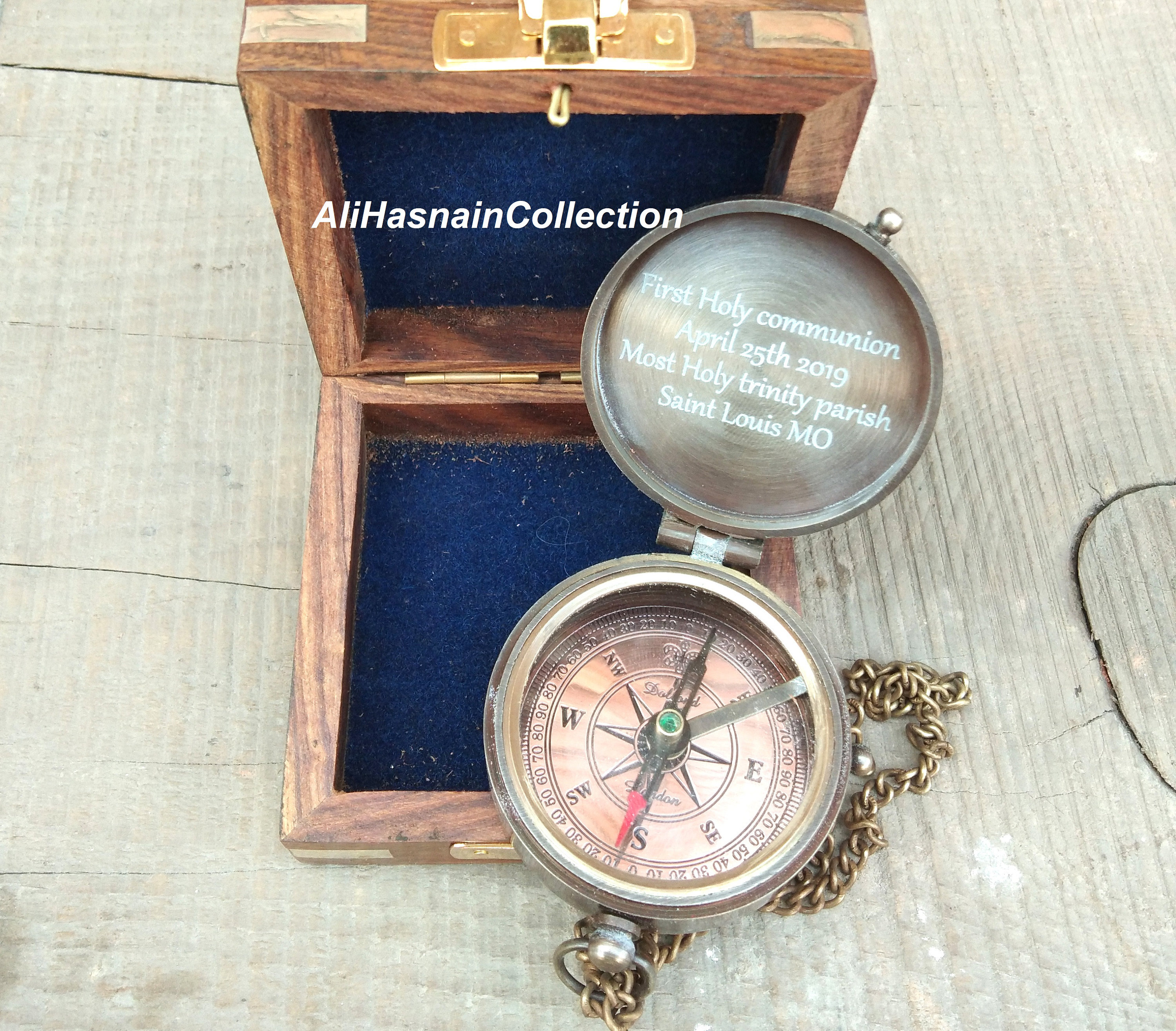 Personalized Baptism Compass, Engraved Functional Compass, First Holy ...