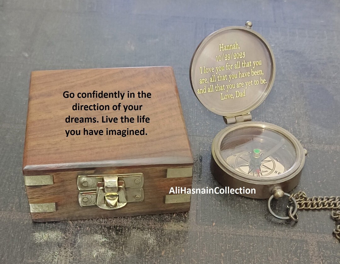 Personalized Engraved Working Compass With Custom Engraving Compass ...