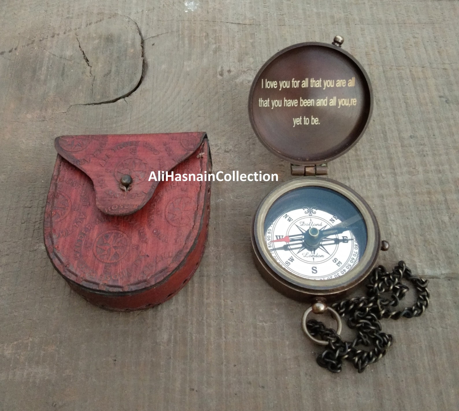 Custom Personalized Compass, Engraved Brass Compass, Anniversary Gift ...