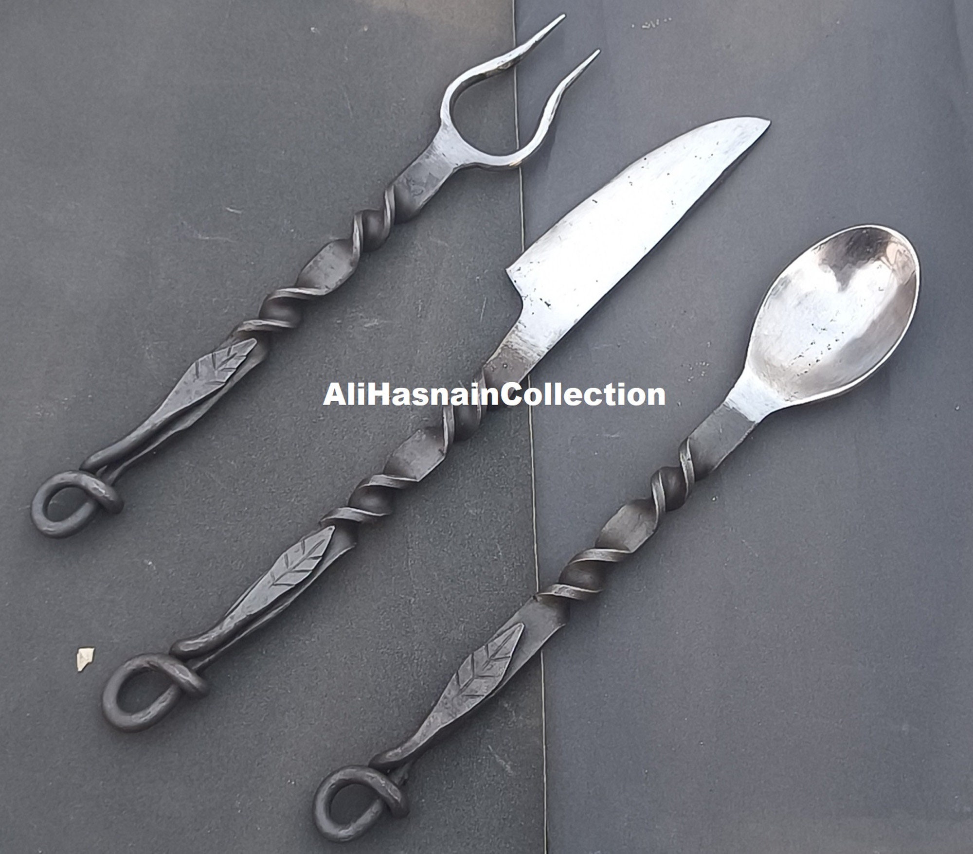 Hand Forged Dinner Set Rustic Kitchen Kitchen Accessories - Etsy