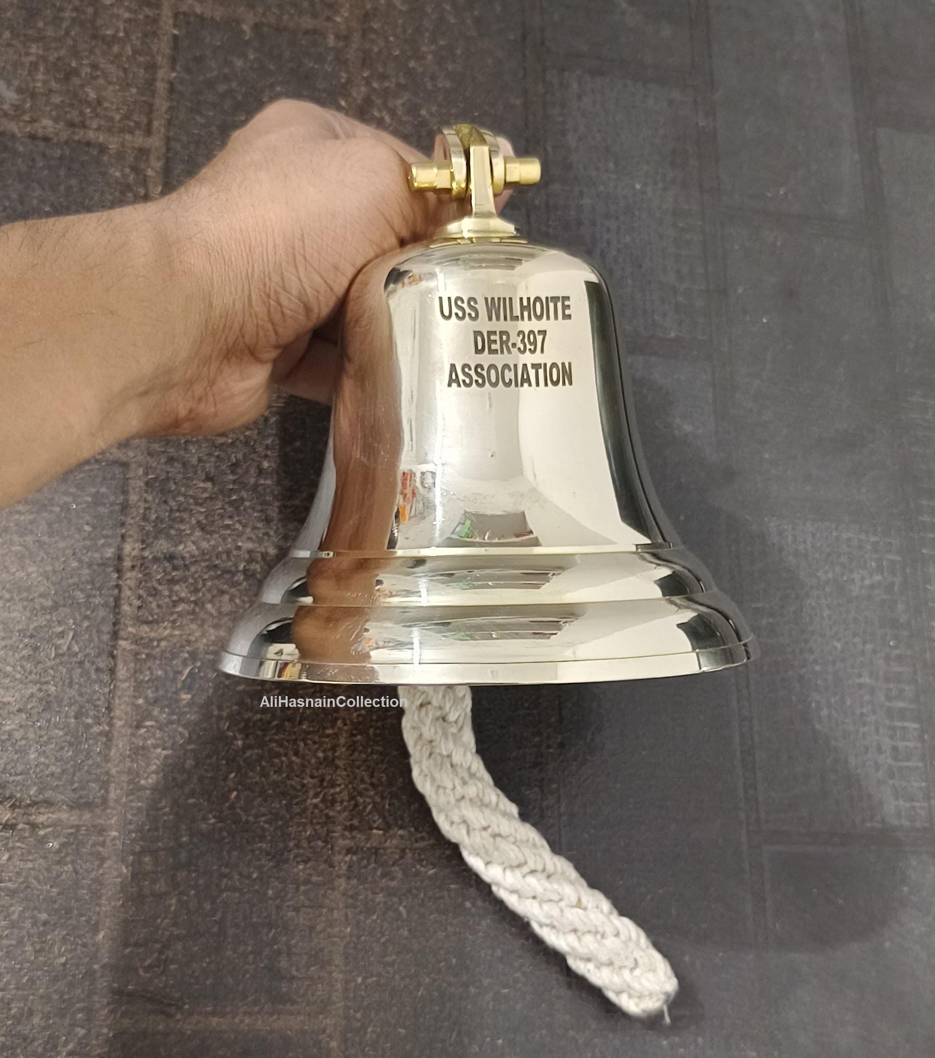 Personalized Brass Bell, Engraved School Wall Hanging Bell Indoor ...