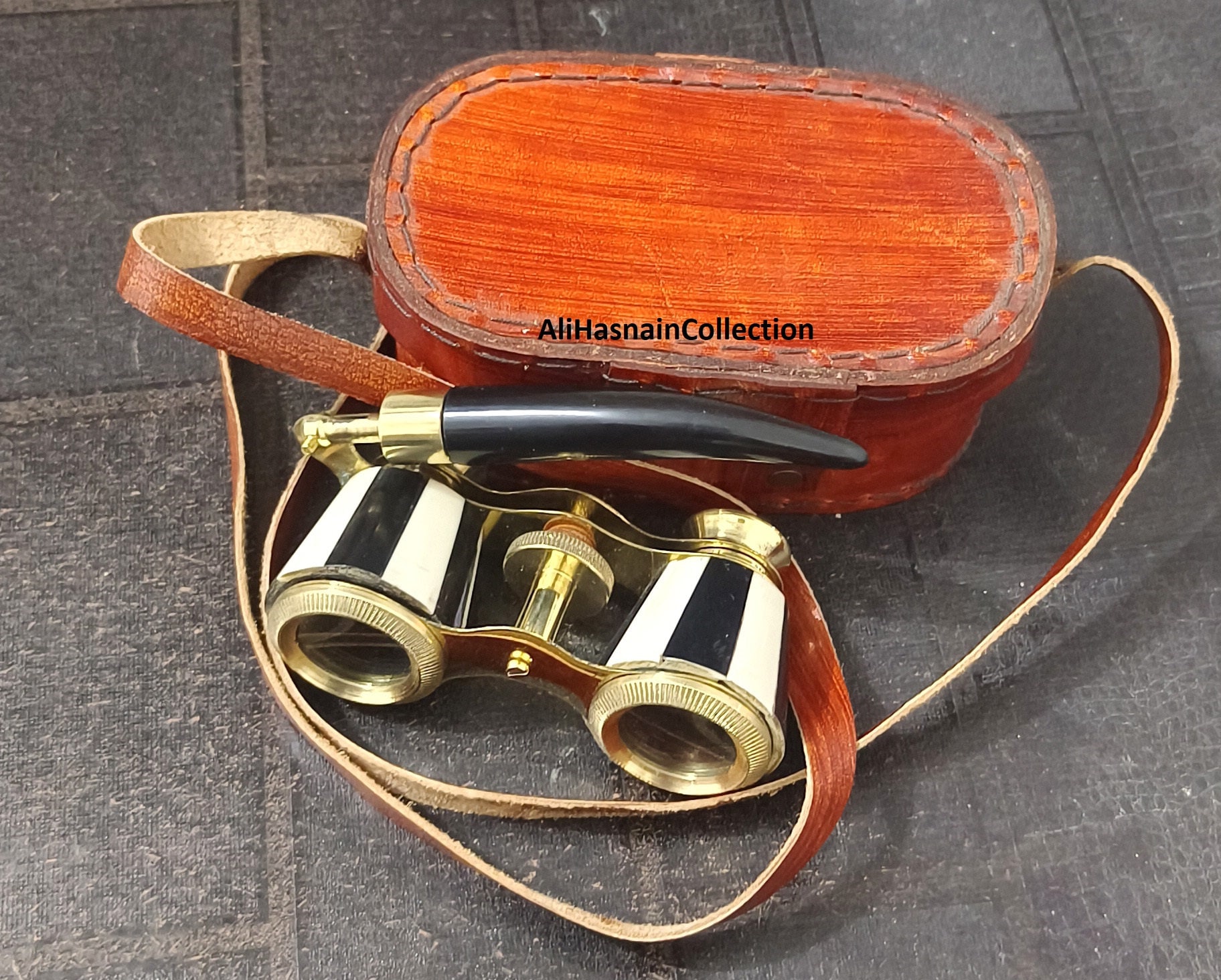 Antique Brass Opera Glasses Mother of Pearl and Handle Brass Fittings ...