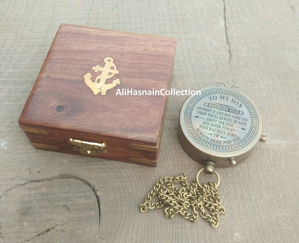 To My Son Personalized Compass, My Son, Son From Dad, Gift for Son ...
