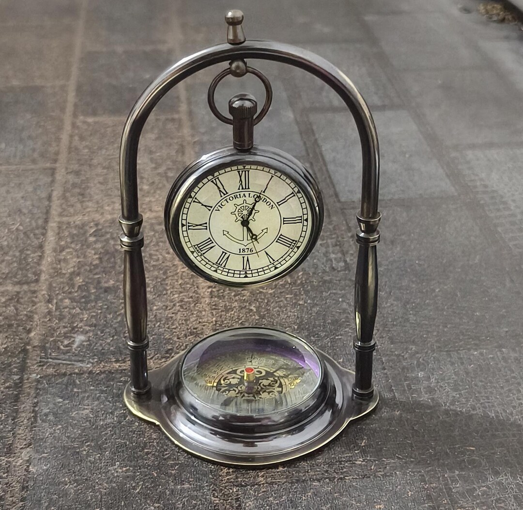 Table Clock - Engraved Personalized Antique Desk Watch - Custom Gift ...