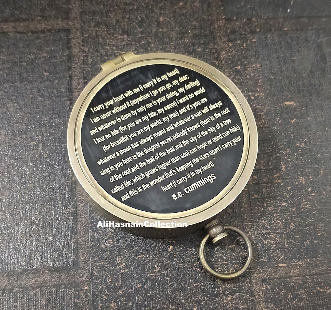 Personalized Compass, Complete I Carry Your Heart Poem on Solid Brass ...