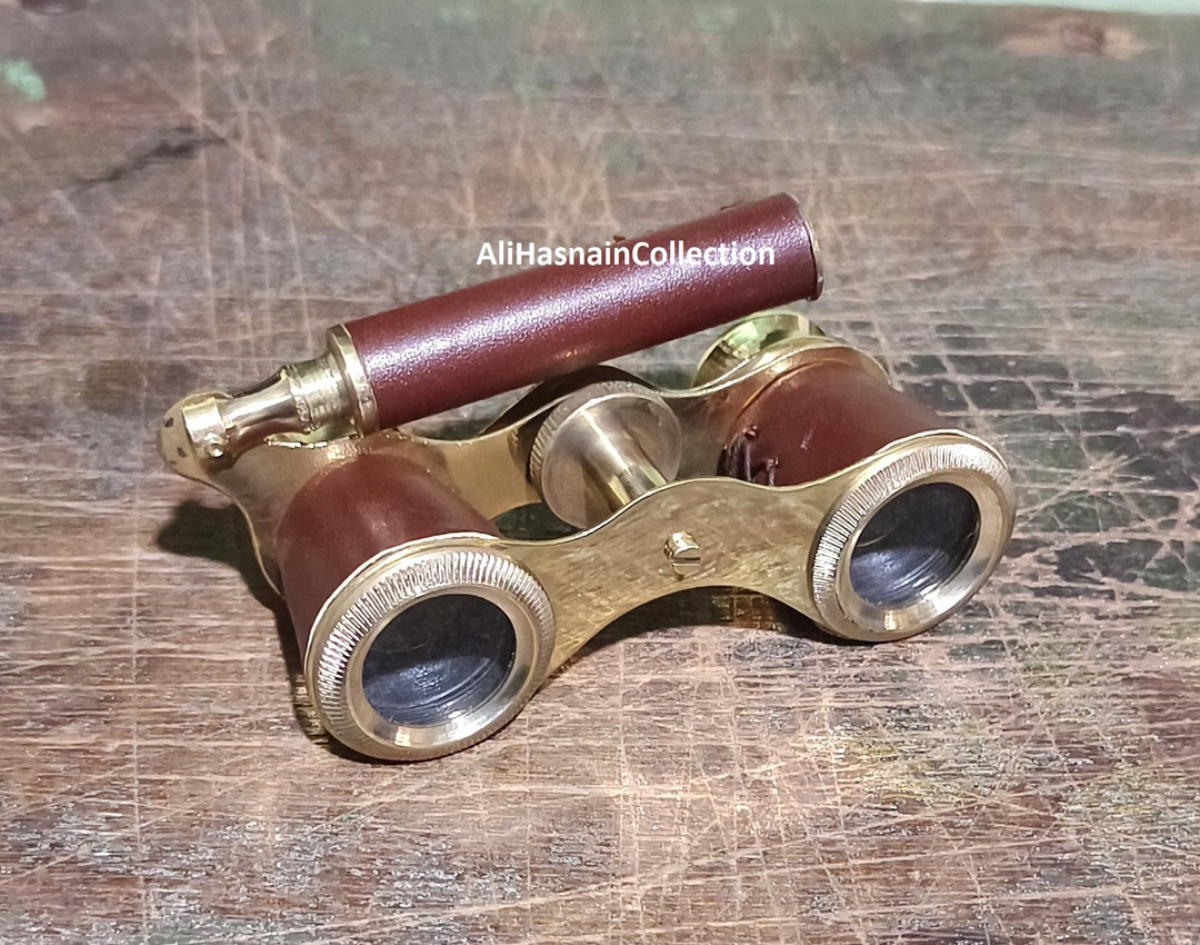 Antique Brass Opera Glasses Binoculars & Handle Brass Fittings Vintage ...