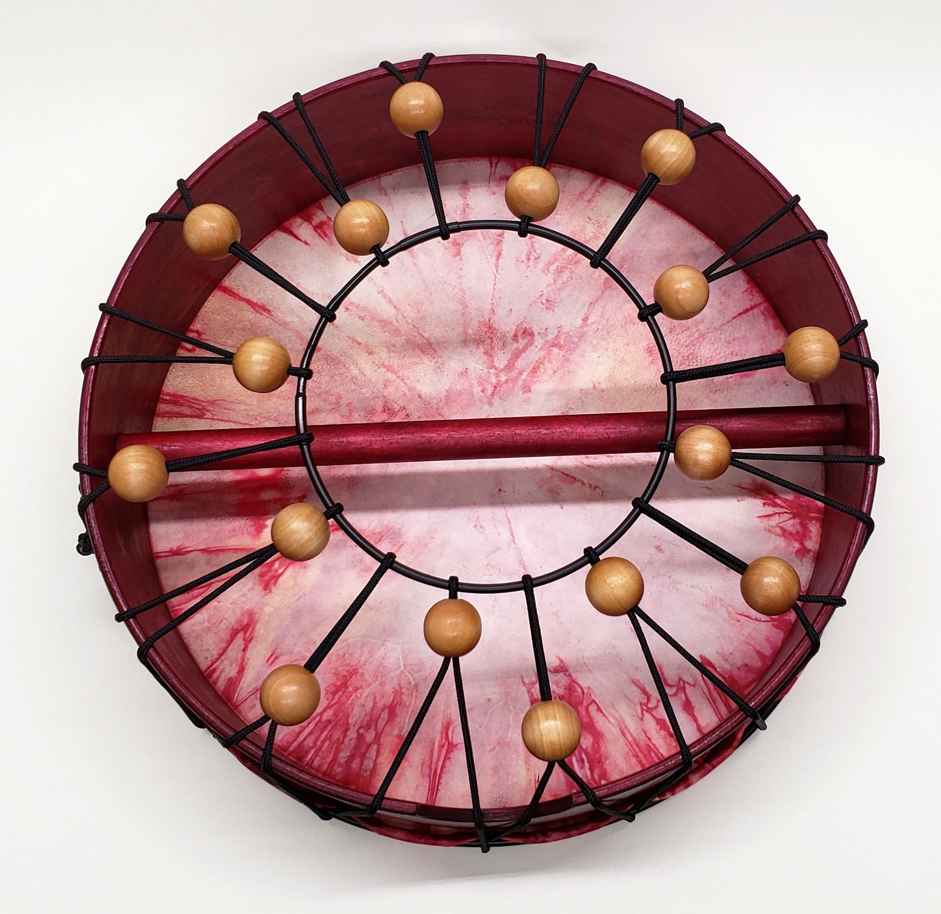 14" Frame Drum - Red Center Dye Head - Instant Slide Tuning - Etsy